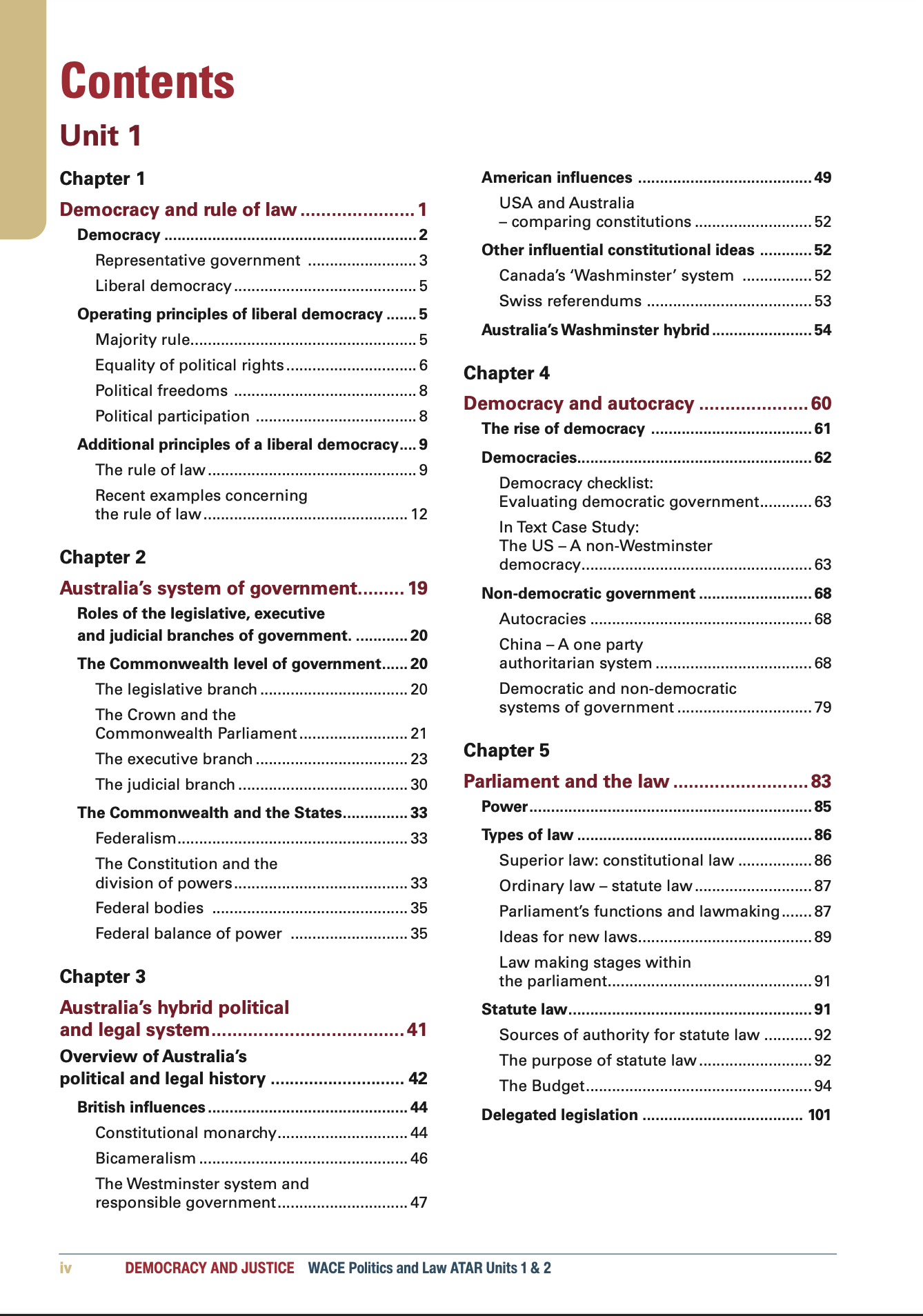 Year 11 Textbook And Companion Guide Democracy And Justice Units 1 And 2